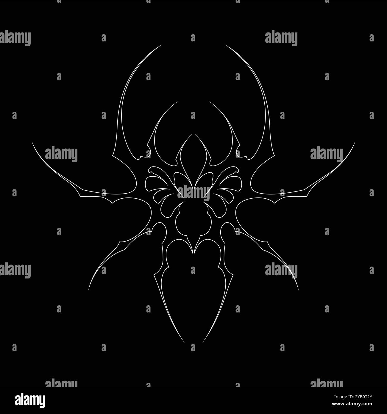 Neo tribal y2k gothic style tattoo. Cyber sigilism heart design ...