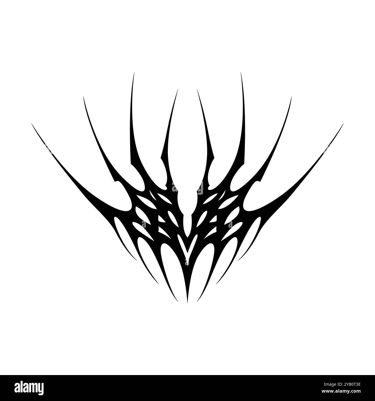 Neo tribal y2k gothic style tattoo. Cyber sigilism heart design. Vector ...