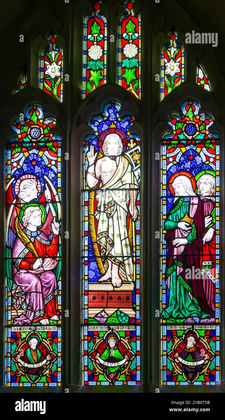 Stained glass window church of Saint Mary, Kempsford, Gloucestershire ...