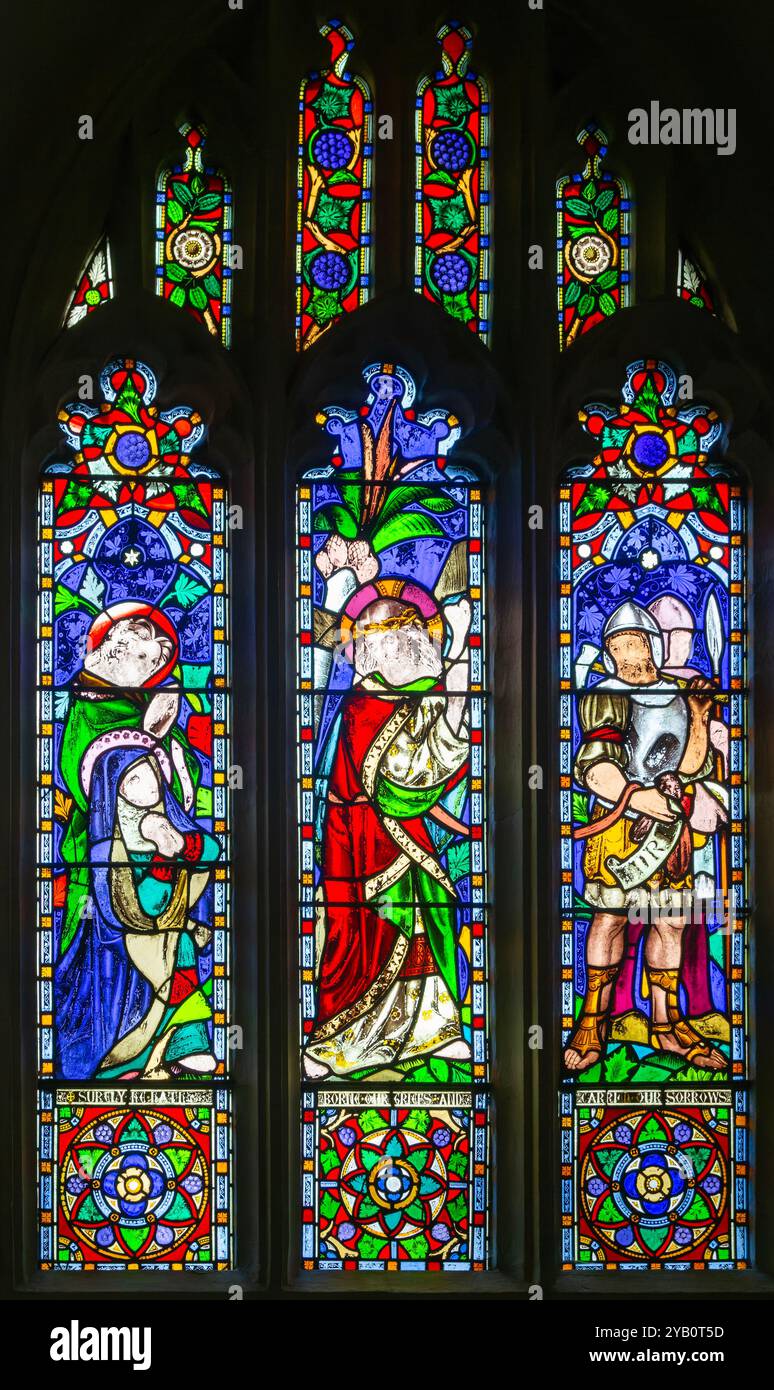 Stained glass window church of Saint Mary, Kempsford, Gloucestershire ...