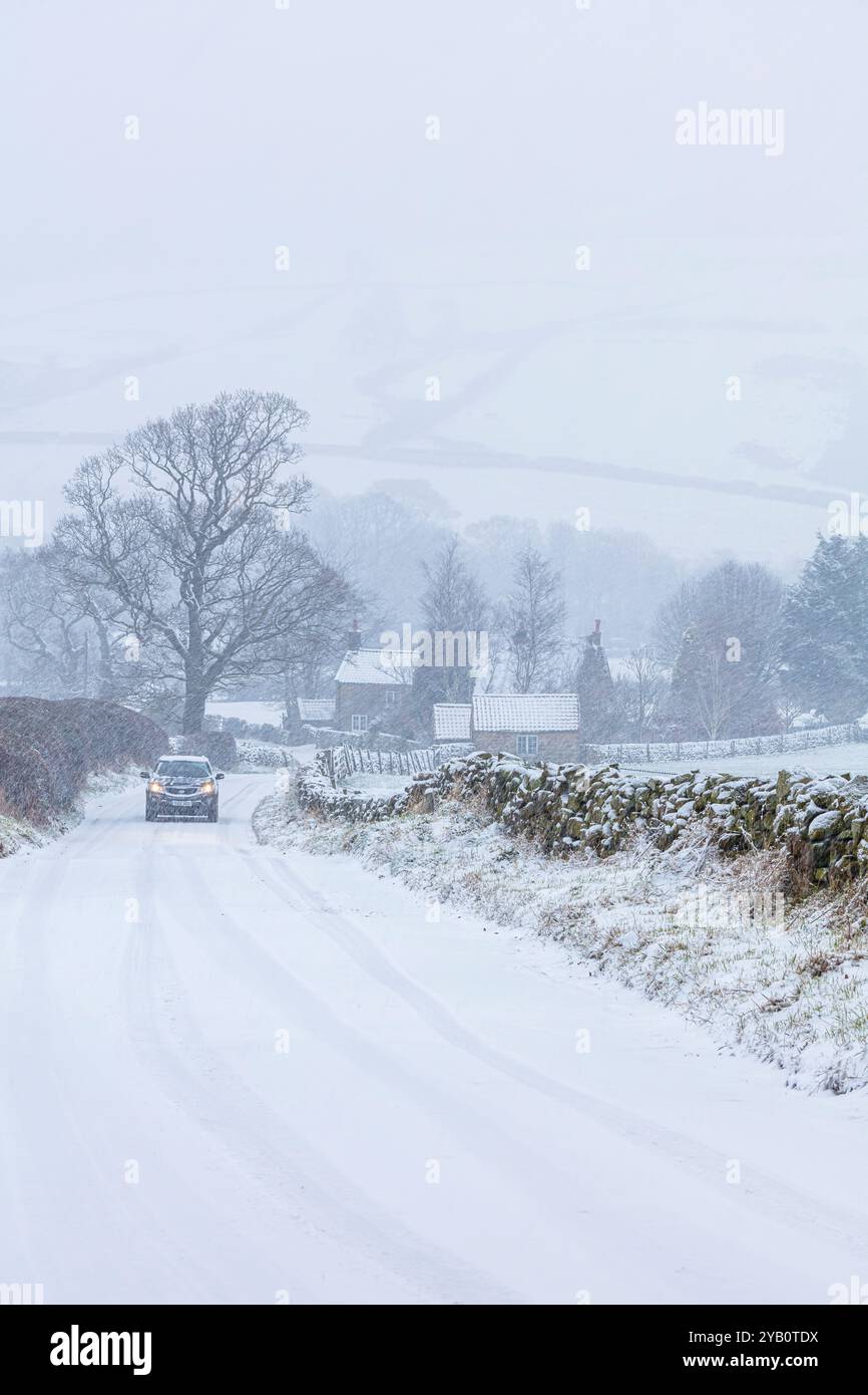 Snow in Farndale The North Yorkshire Moors UK Stock Photo - Alamy