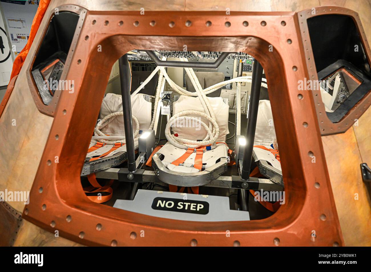 The interior of a model of the Apollo 11 Command Module Columbia on ...