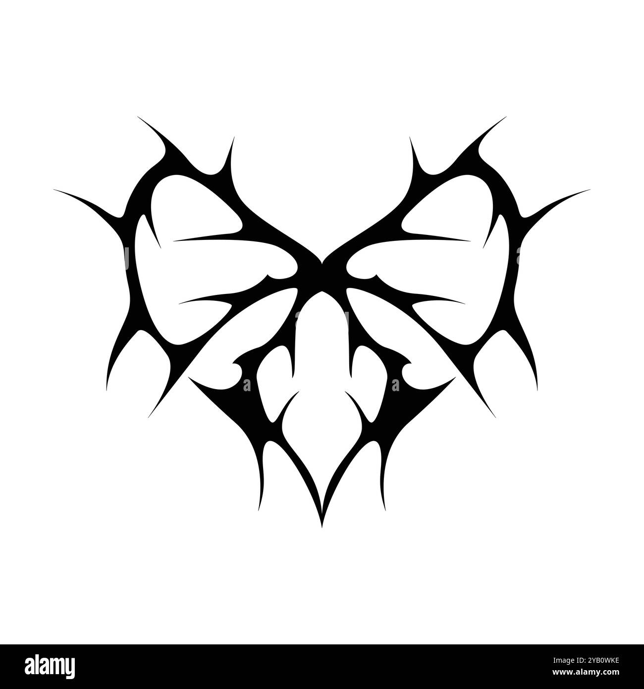 Neo tribal y2k gothic style tattoo. Cyber sigilism heart design. Vector ...