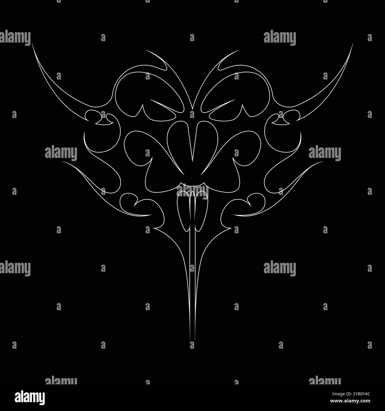 Neo tribal y2k gothic style tattoo. Cyber sigilism heart design ...