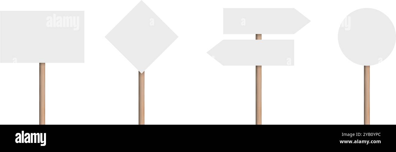 A collection of blank signs in different shapes. Vector illustration ...