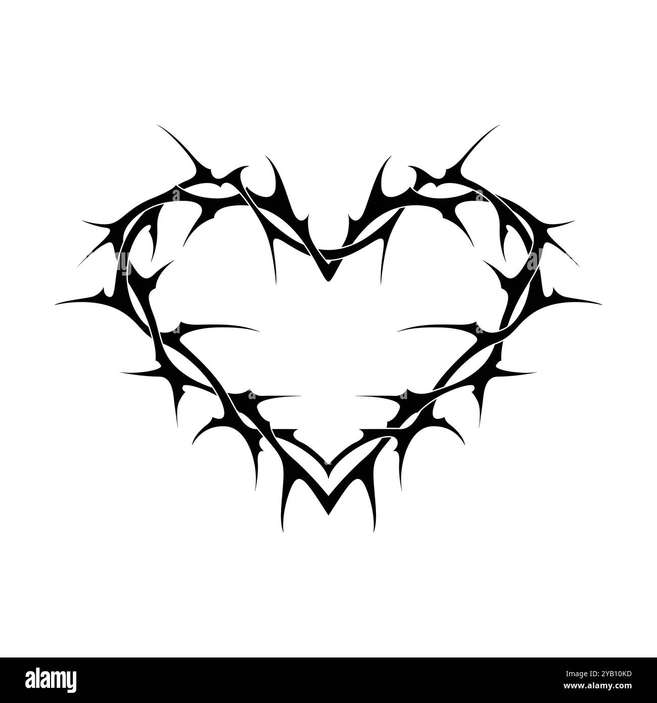 Neo tribal y2k gothic style tattoo. Cyber sigilism heart design. Vector ...