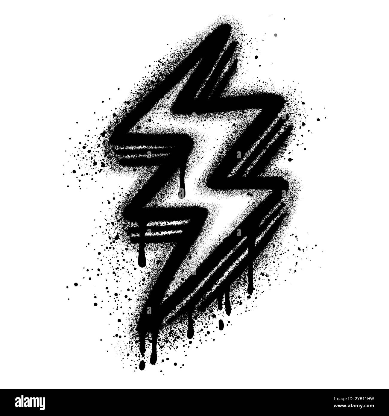 Spray Painted Graffiti thunderbolt Sprayed isolated with a white ...