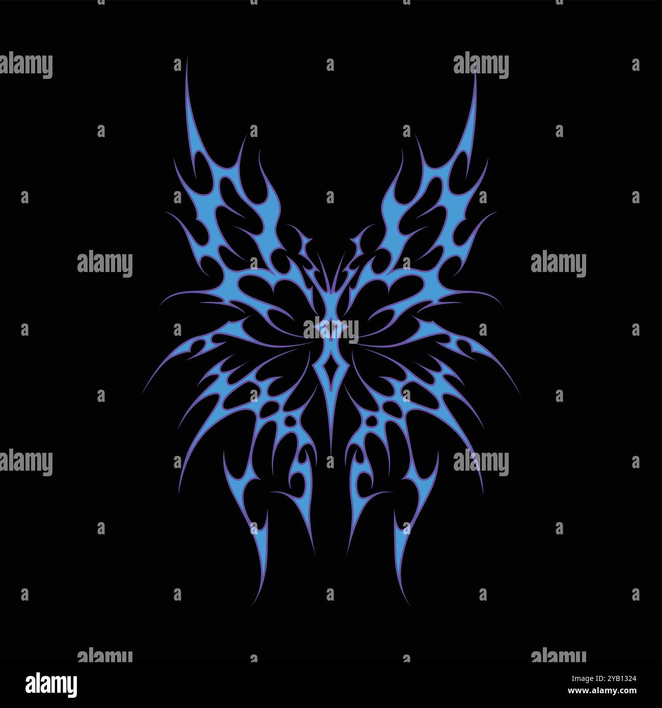 Neo tribal y2k gothic style tattoo. Cyber sigilism heart design. Vector ...