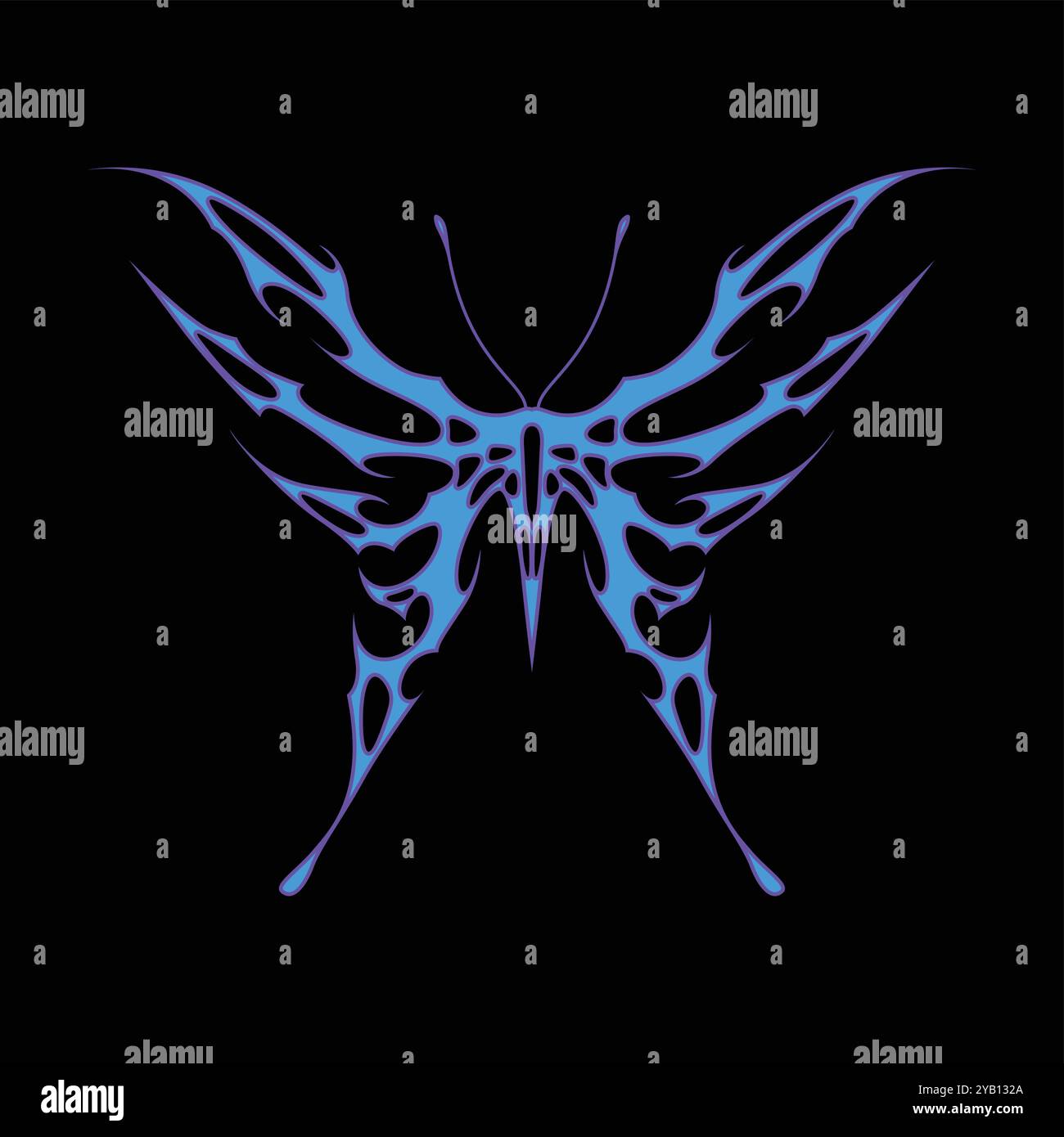 Neo tribal y2k gothic style tattoo. Cyber sigilism heart design. Vector ...