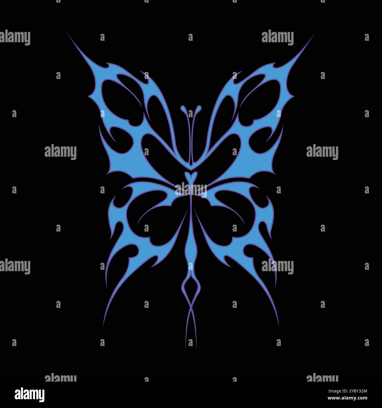 Neo tribal y2k gothic style tattoo. Cyber sigilism heart design. Vector ...