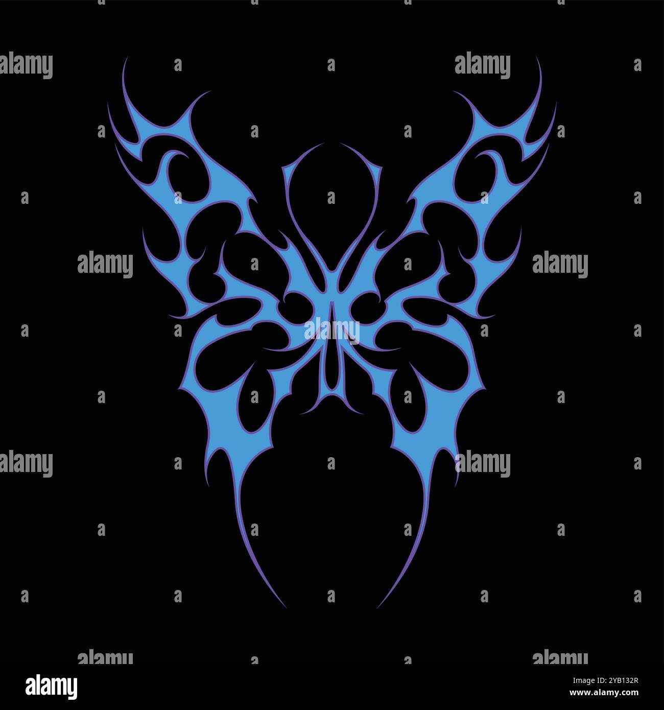 Neo tribal y2k gothic style tattoo. Cyber sigilism heart design. Vector ...