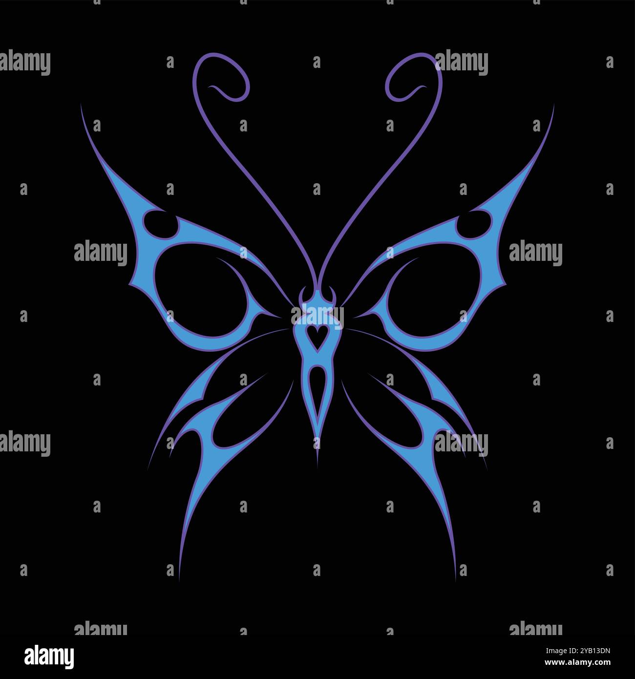 Neo tribal y2k gothic style tattoo. Cyber sigilism heart design. Vector ...