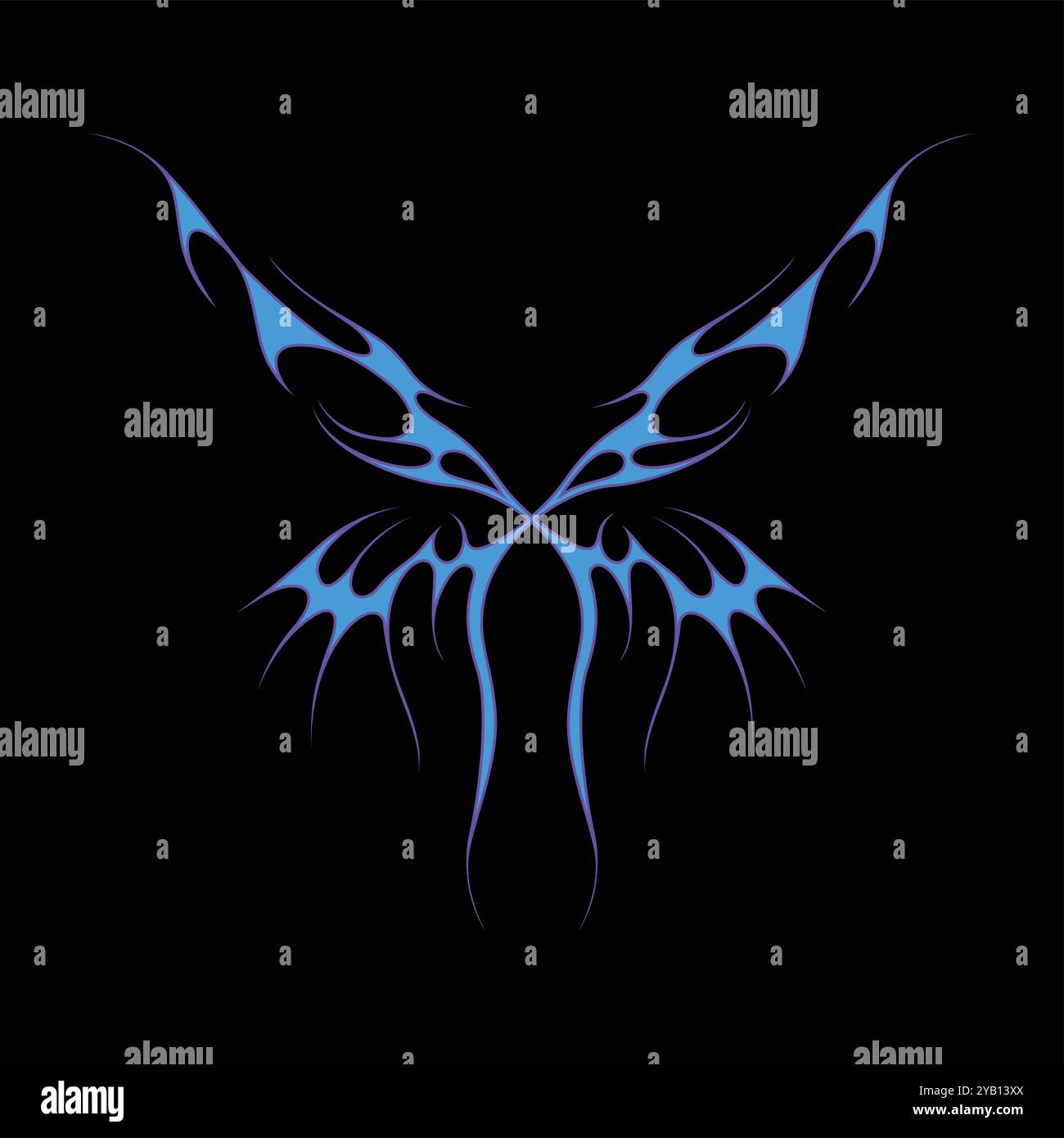 Neo tribal y2k gothic style tattoo. Cyber sigilism heart design. Vector ...
