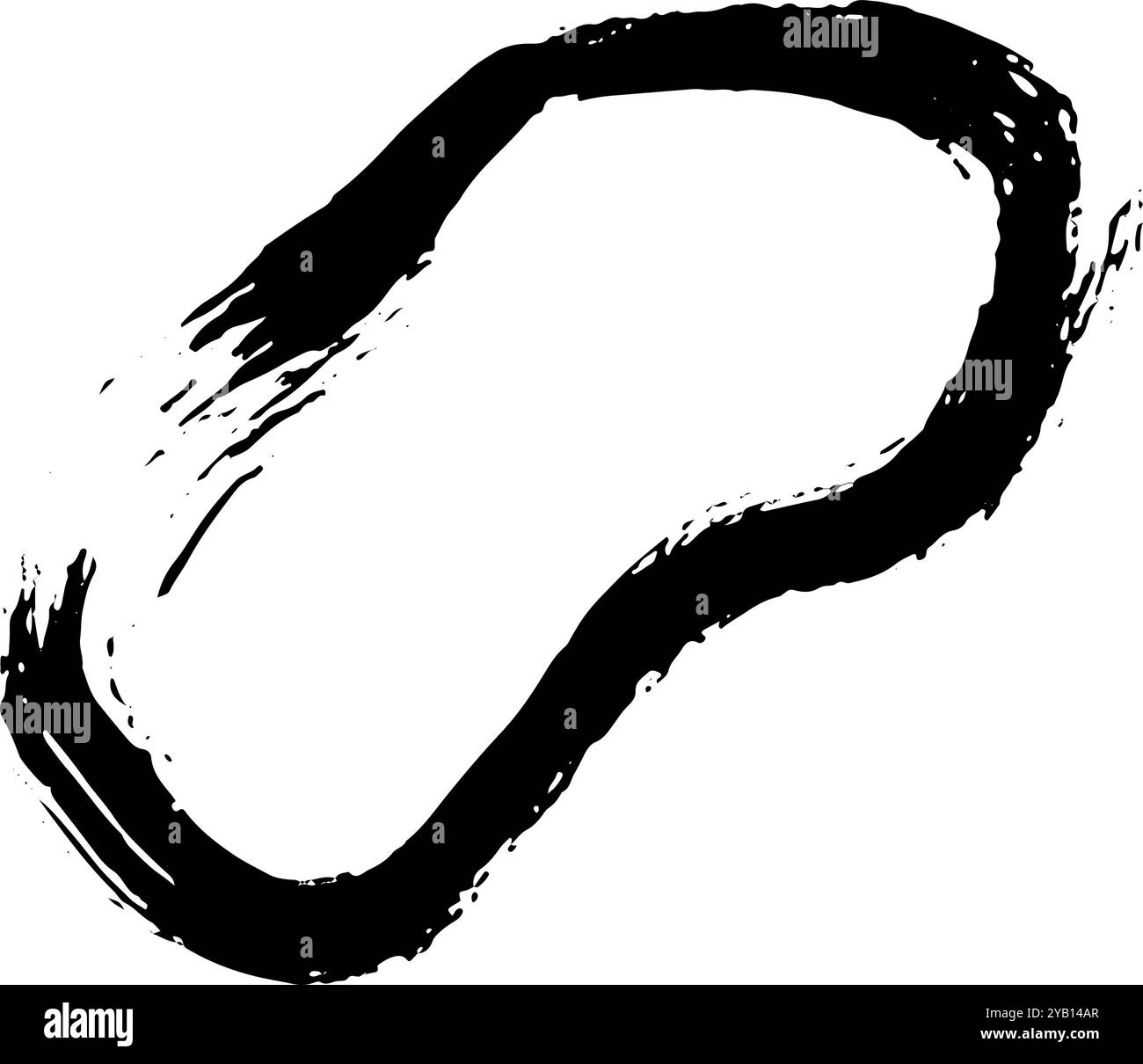 Ink Dry Brush Grunge Free Hand Oval Frame Stock Vector Image & Art - Alamy