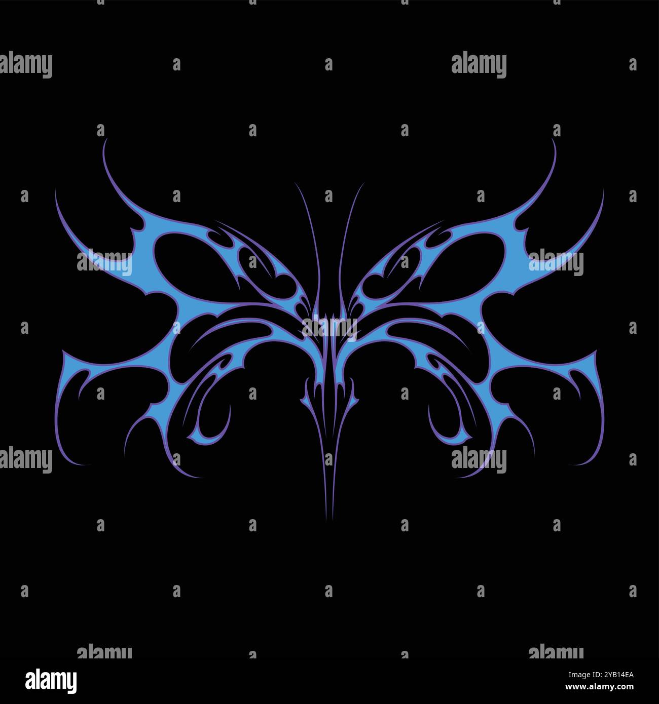 Neo tribal y2k gothic style tattoo. Cyber sigilism heart design. Vector ...