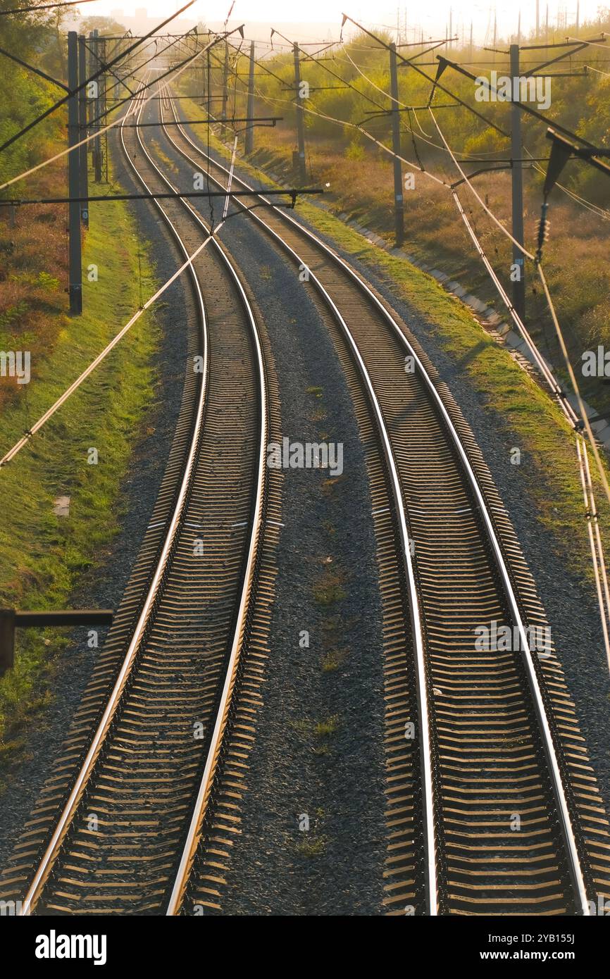 Serene view railway tracks hi-res stock photography and images - Alamy