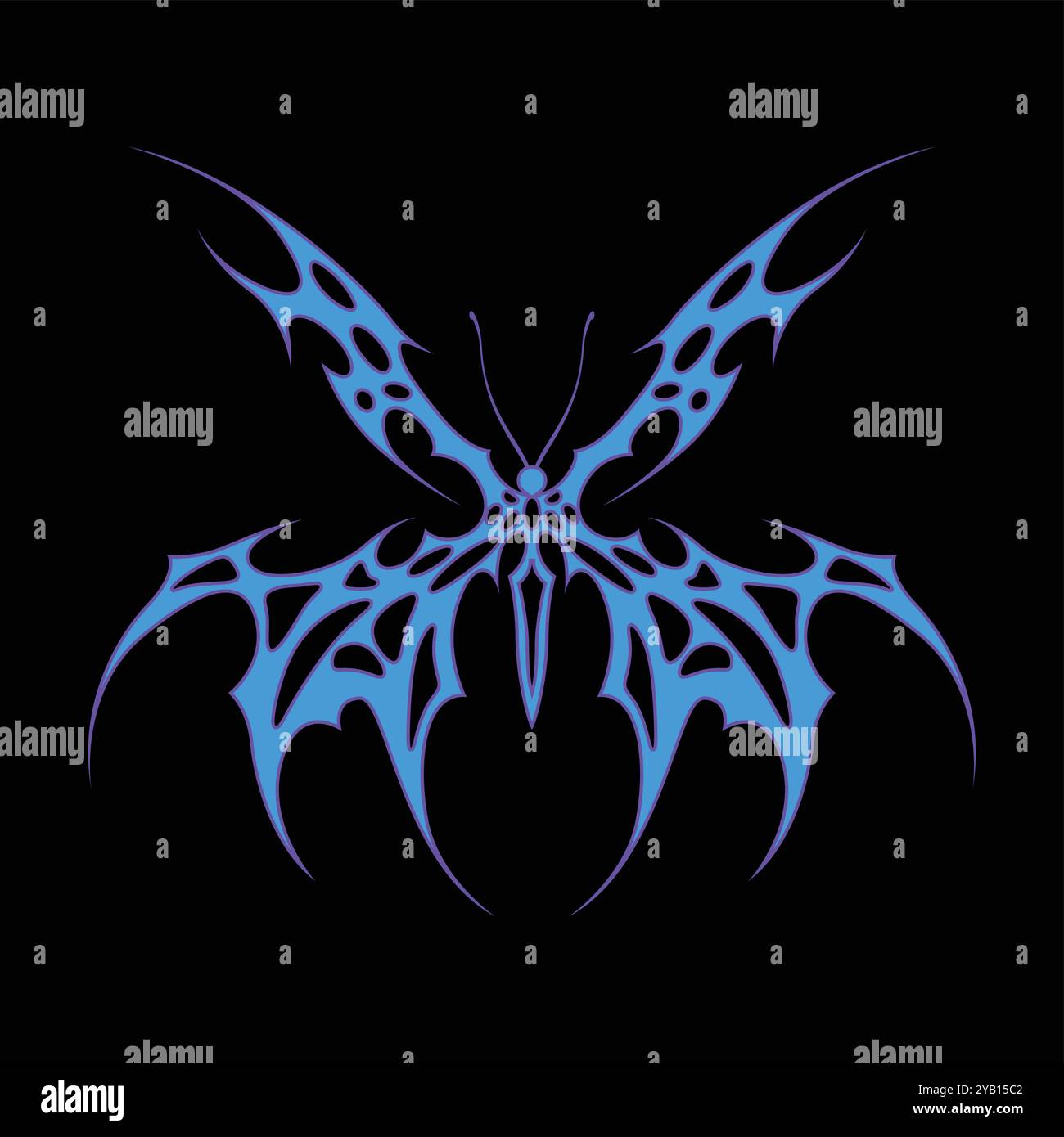 Neo tribal y2k gothic style tattoo. Cyber sigilism heart design. Vector ...