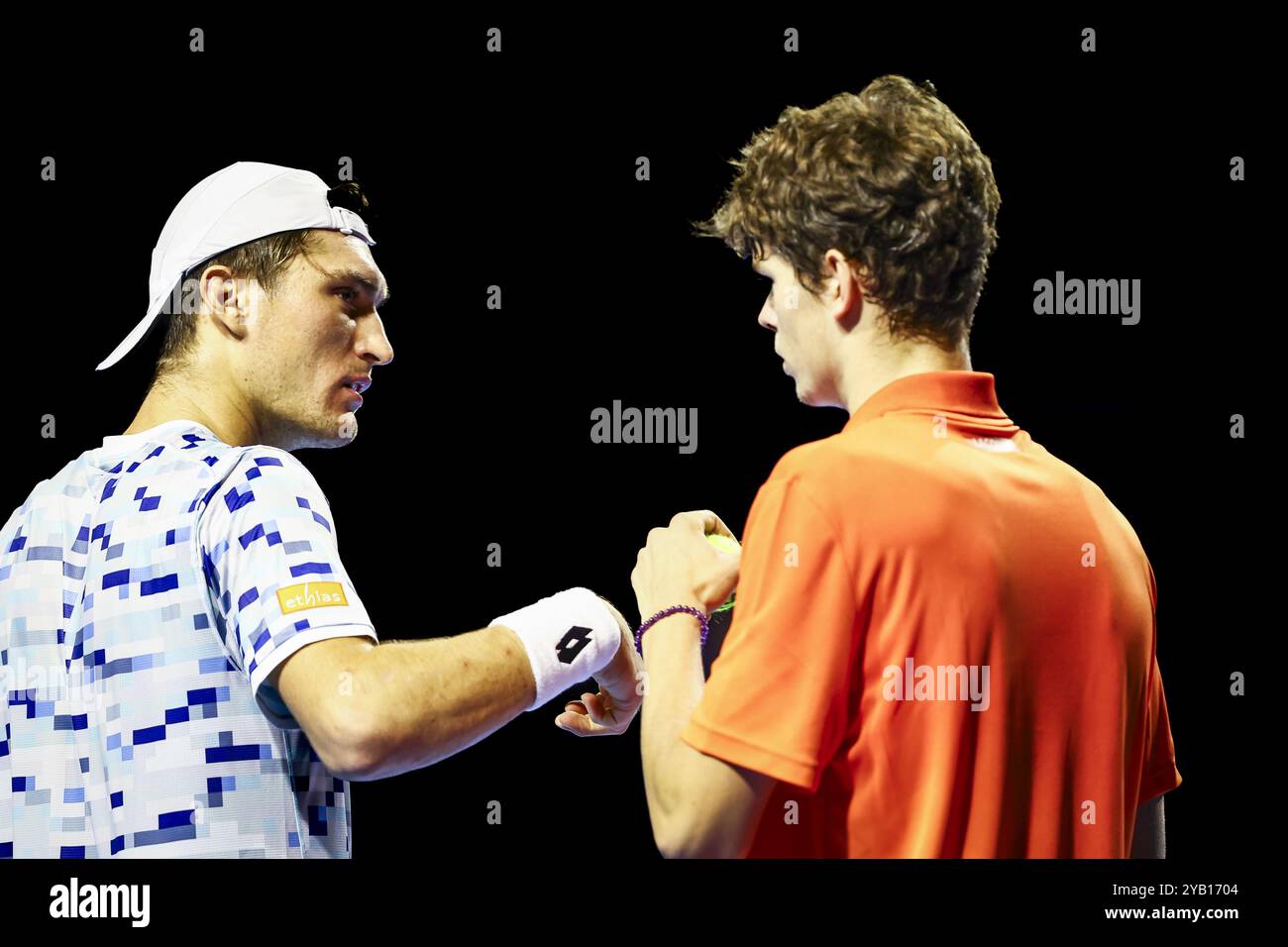 Antwerp, Belgium. 16th Oct, 2024. Belgian Alexander Blockx and Belgian ...