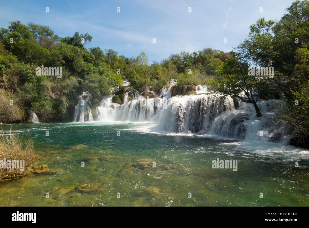 Kirka river flows fast and furious over rocks creating famous white ...