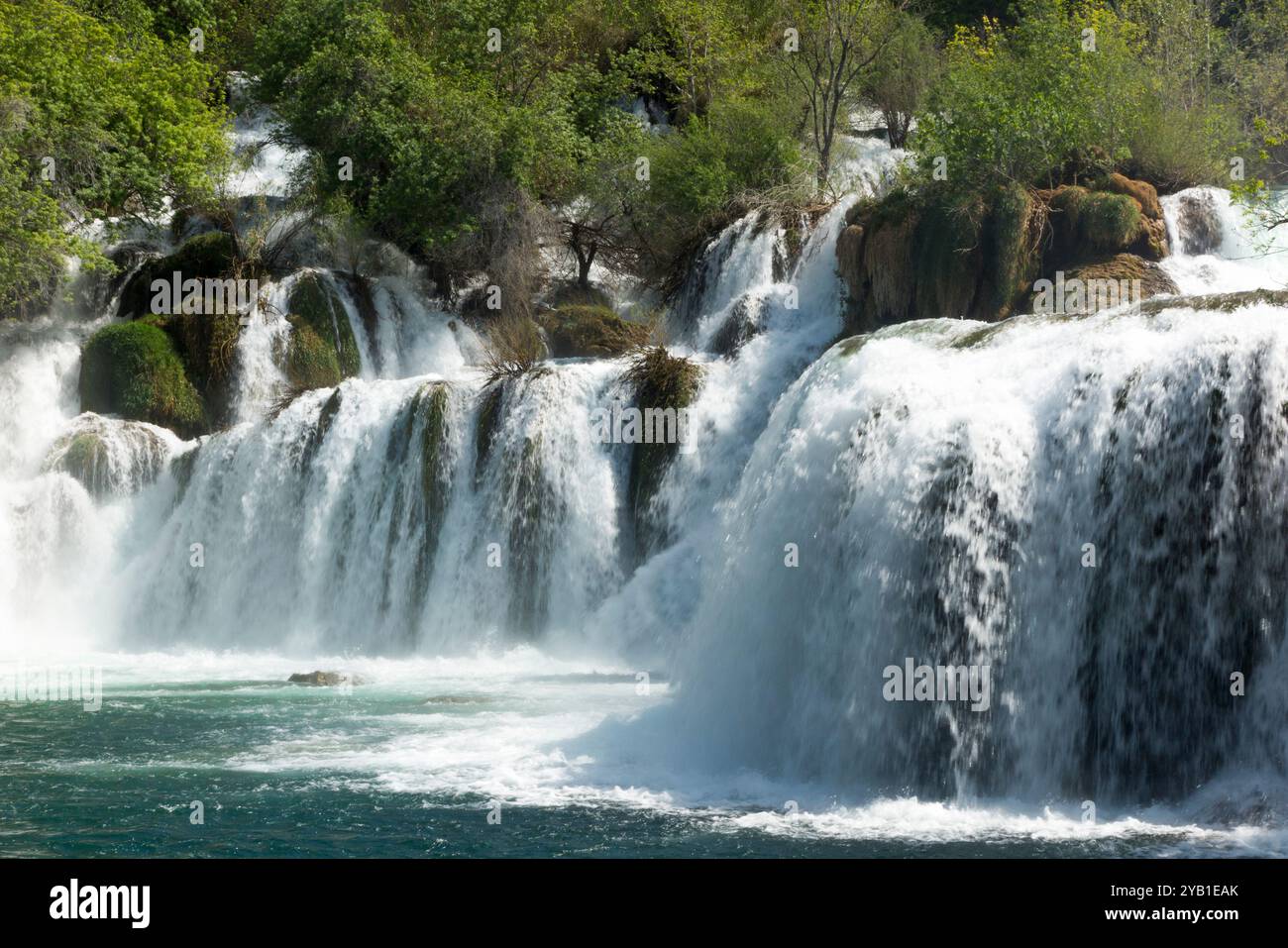 Kirka river flows fast and furious over rocks creating famous white ...