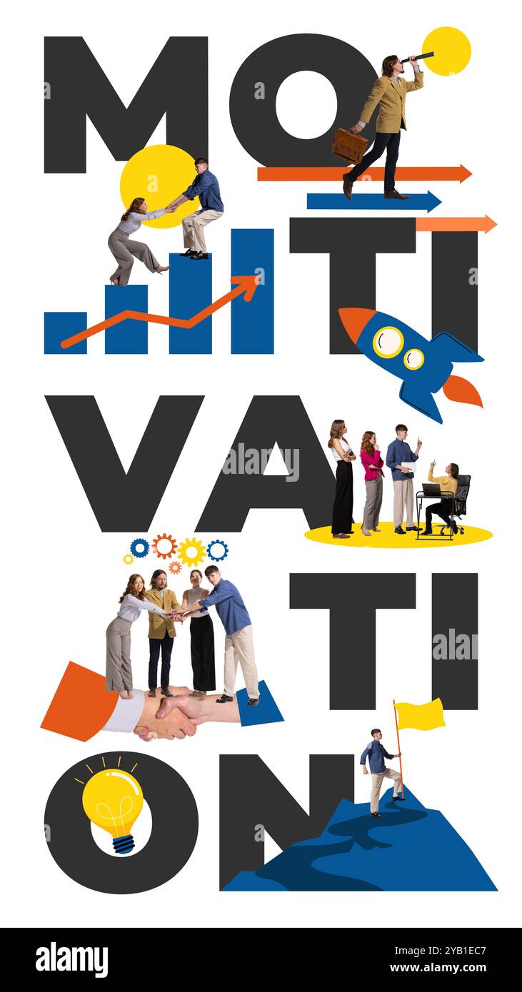 Teams working together to reach success. Leadership, innovative ...