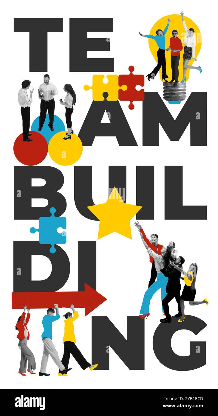 Group of employees working together to achieve common professional goals. Productive work ...