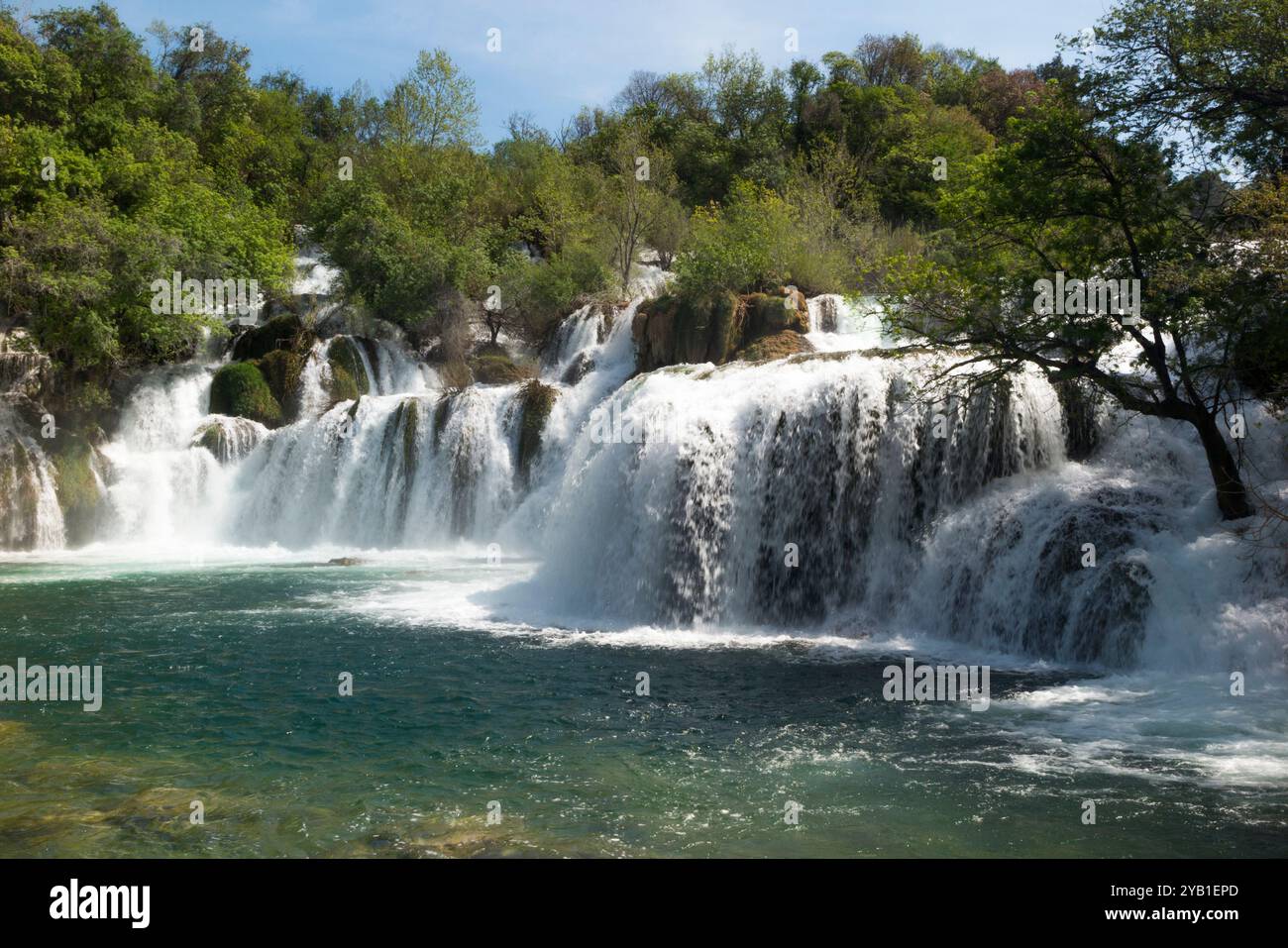 Kirka river flows fast and furious over rocks creating famous white ...