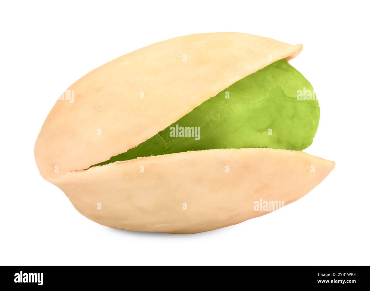 Tasty pistachio nut in open shell on white background Stock Photo - Alamy