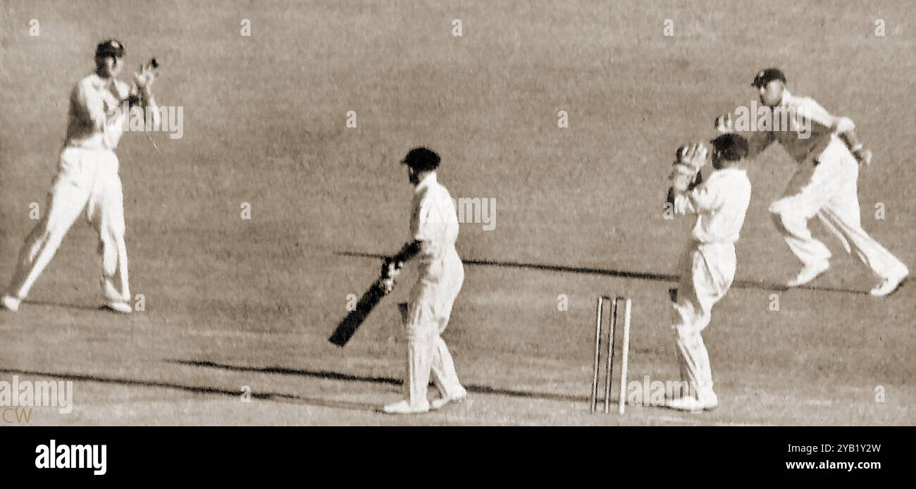 ENGLISH CRICKET - 1936 -1937 Fourth test action Stock Photo - Alamy