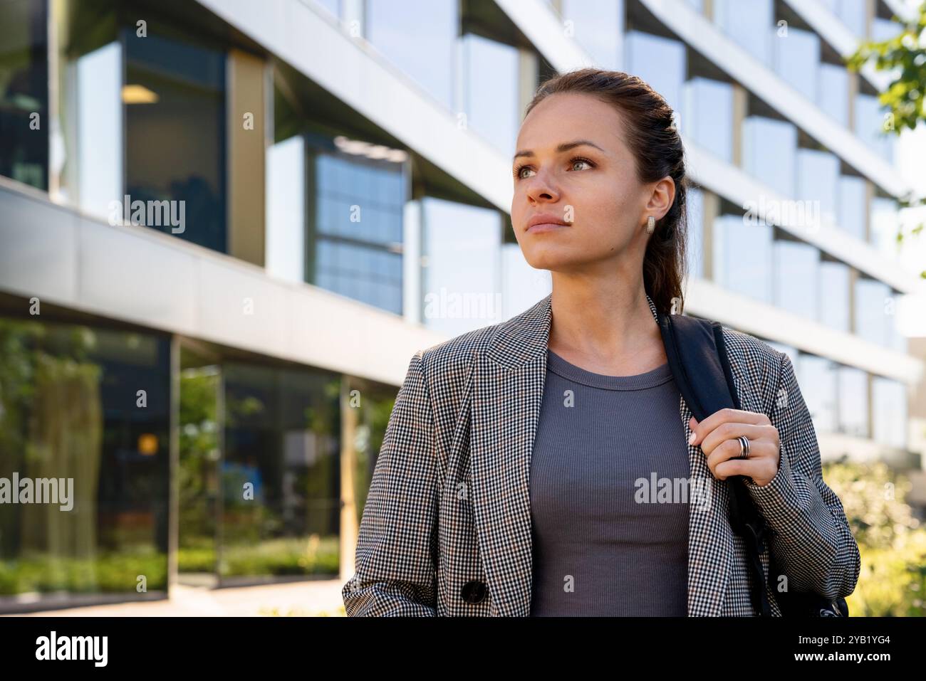Human resource, labor and employment. Female woman wearing smart casual ...