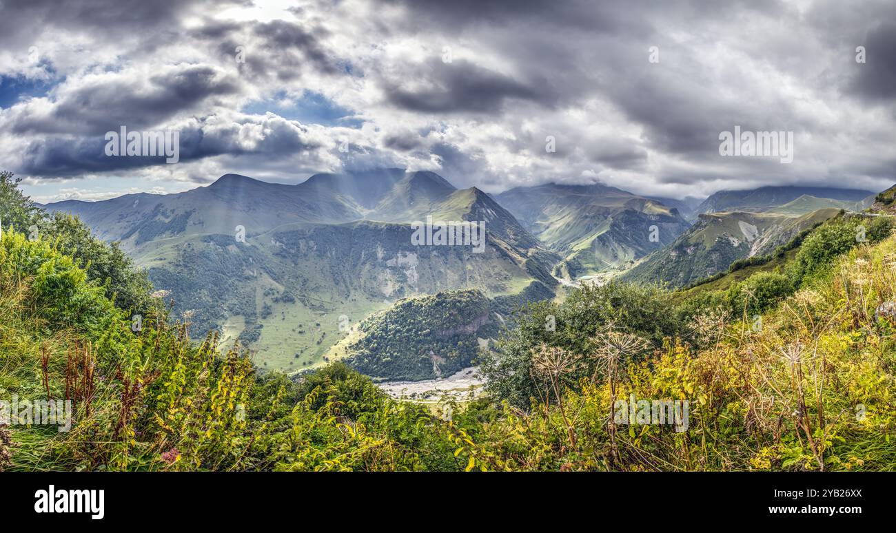 Scenic view of the Cross Pass in Georgia, showcasing lush green ...