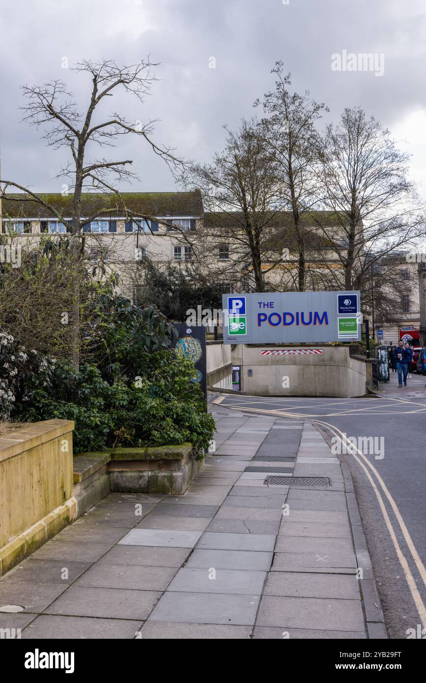 Entrance to the Podium Multi-storey Car Park in Walcot Street, Bath ...