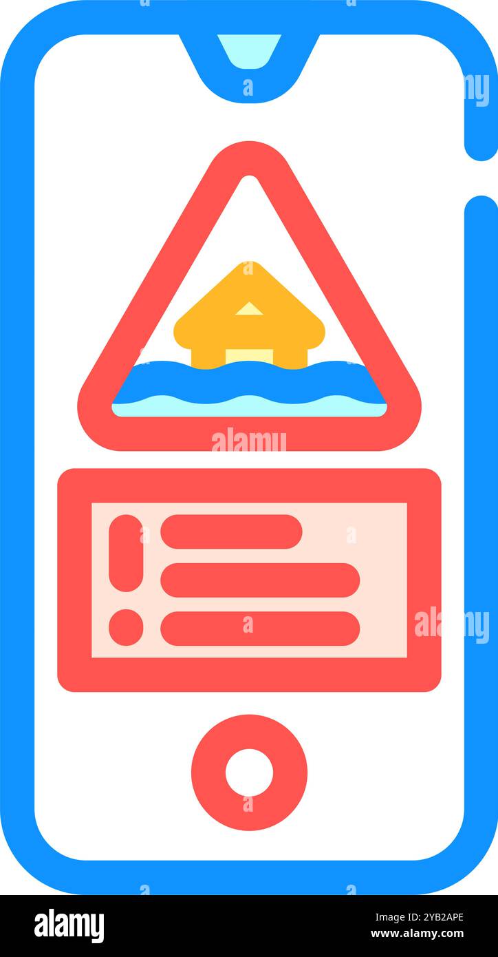 emergency flood warning color icon vector illustration Stock Vector ...
