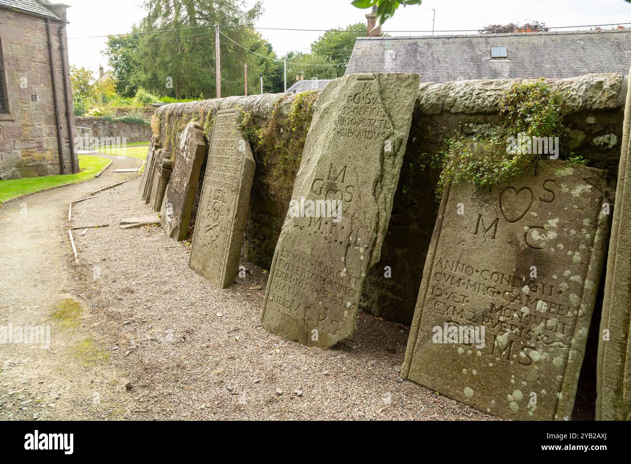 Old headstones in Meigle parish Church, Perthshire, Scotland Stock ...
