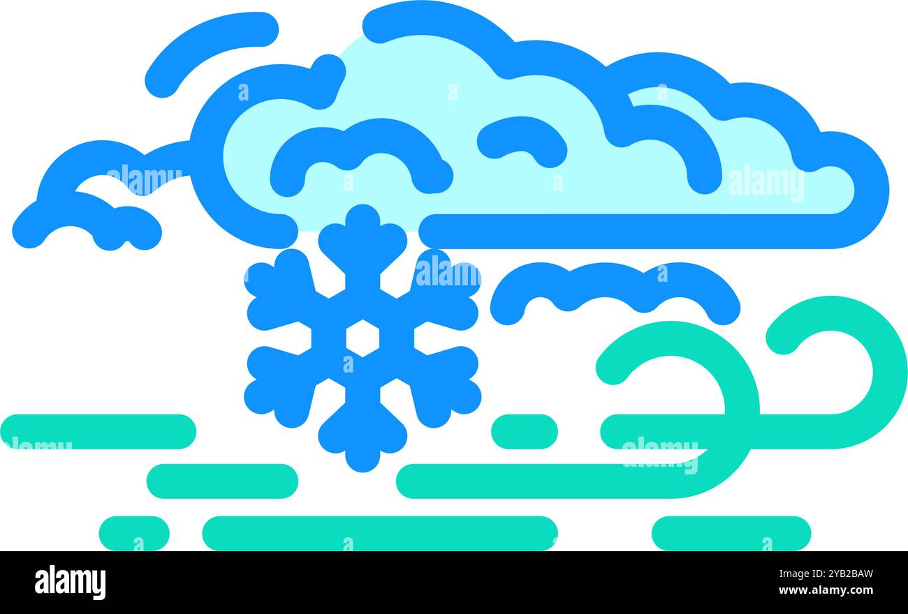 blizzard natural phenomena color icon vector illustration Stock Vector ...