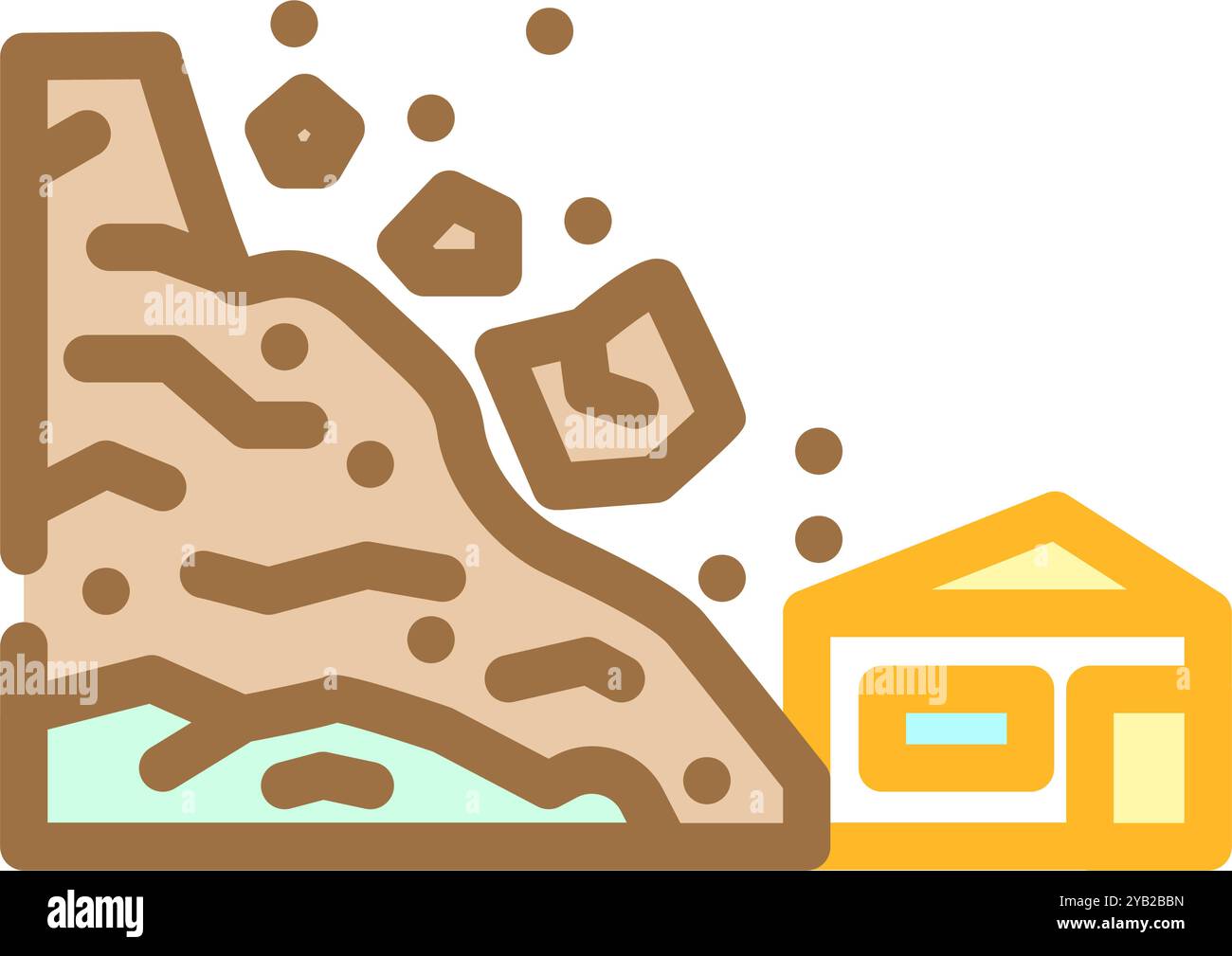 landslide natural phenomena color icon vector illustration Stock Vector ...