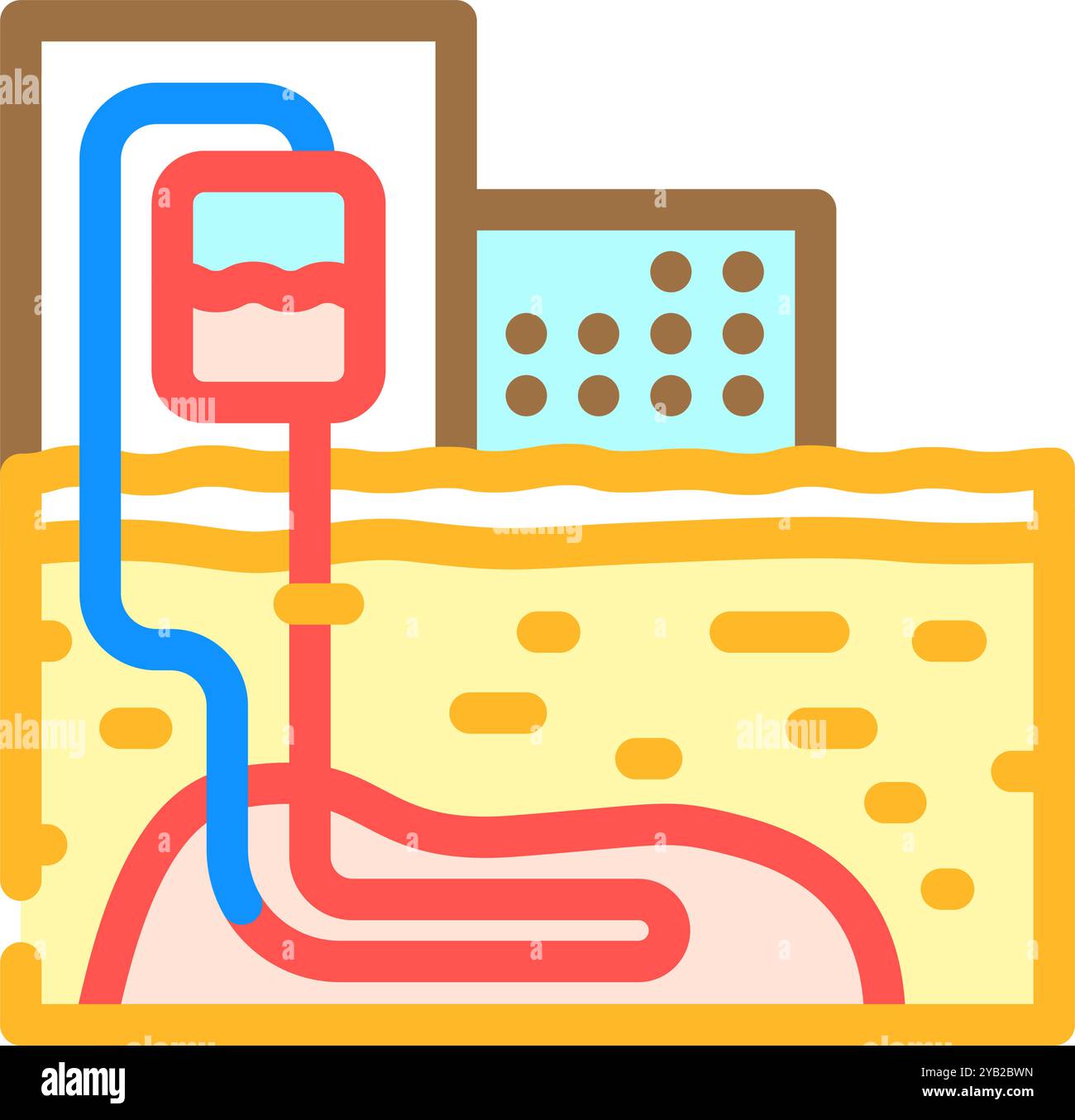 heat pump geothermal energy color icon vector illustration Stock Vector ...