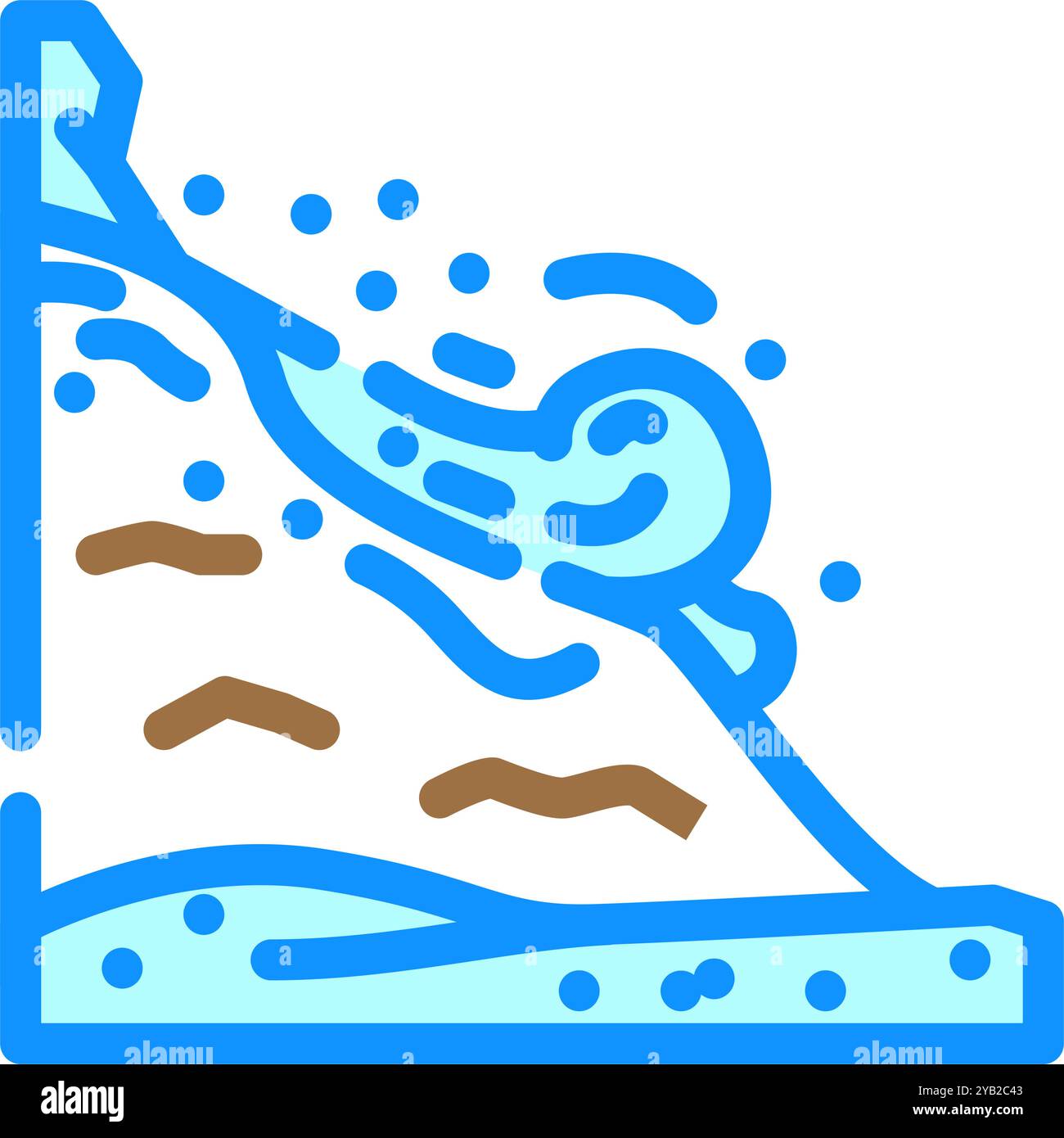 avalanche natural phenomena color icon vector illustration Stock Vector ...