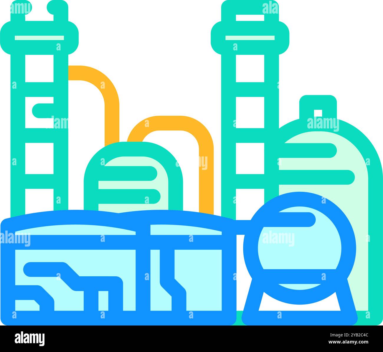 refinery oil industry color icon vector illustration Stock Vector Image ...
