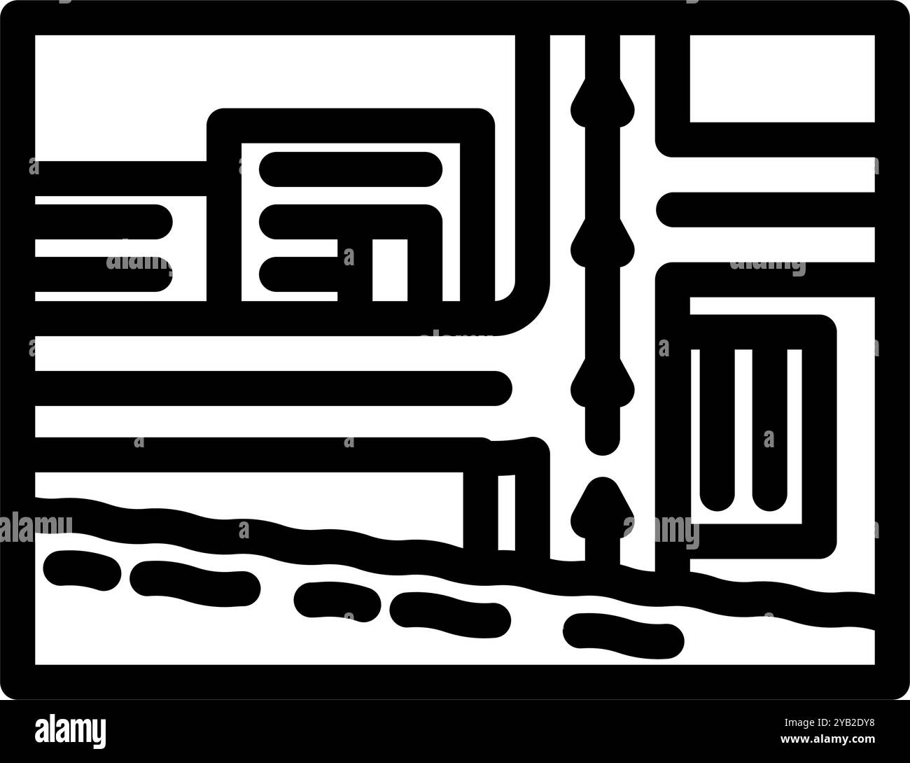 evacuation route disaster line icon vector illustration Stock Vector ...