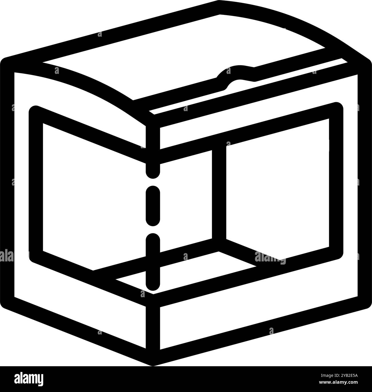 box with window cardboard packaging line icon vector illustration Stock ...