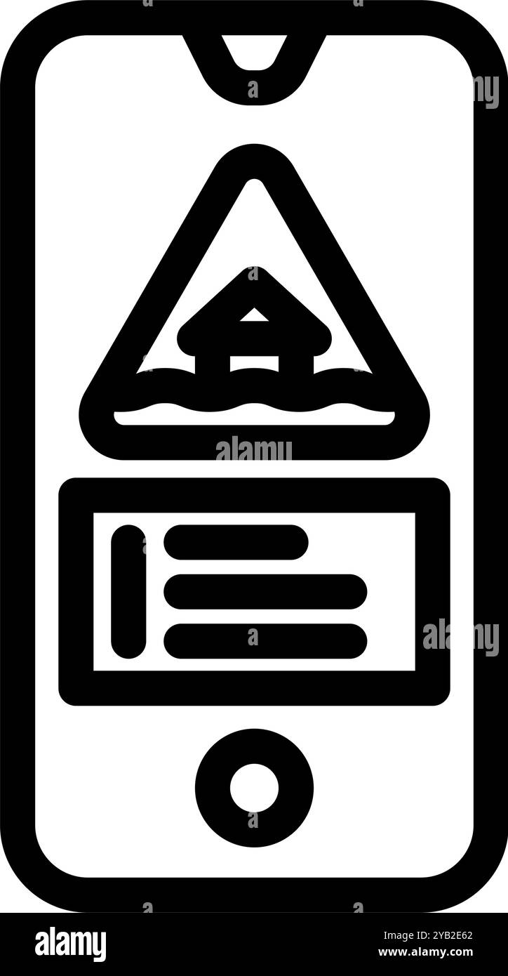 emergency flood warning line icon vector illustration Stock Vector ...