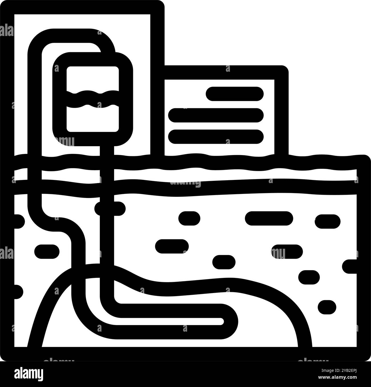 heat pump geothermal energy line icon vector illustration Stock Vector ...