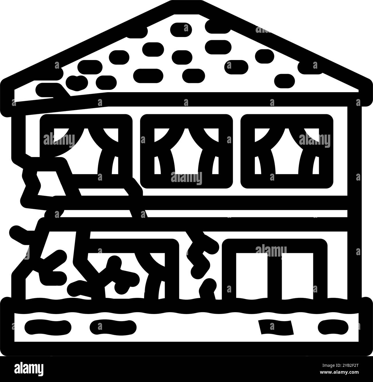 water damage disaster line icon vector illustration Stock Vector Image ...