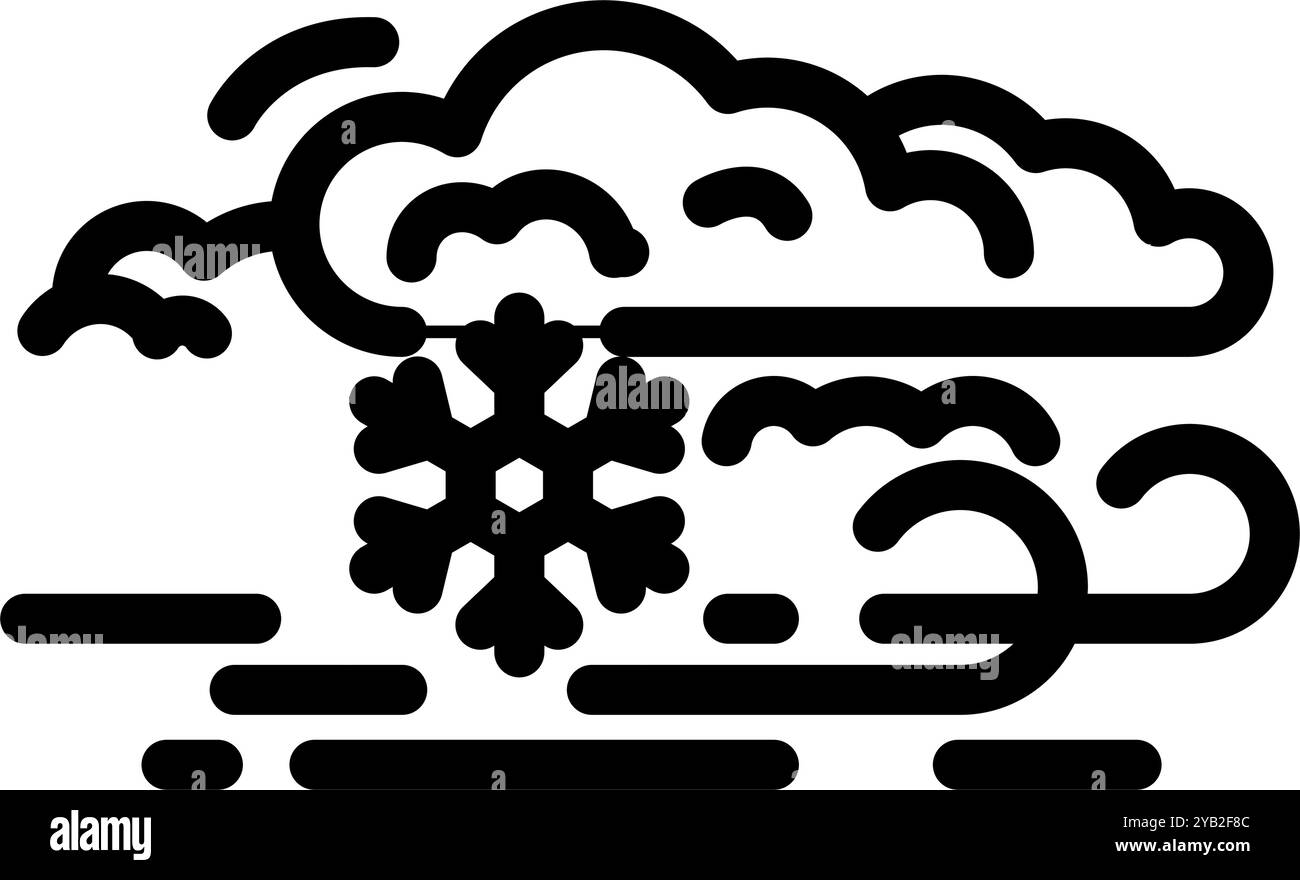 blizzard natural phenomena line icon vector illustration Stock Vector ...
