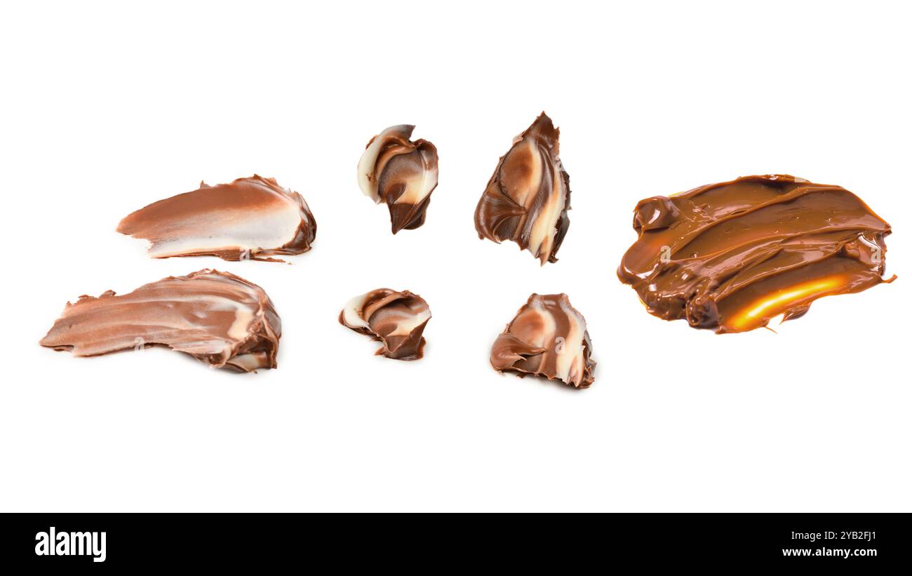 Chocolate cream splash isolated on white background Stock Photo - Alamy