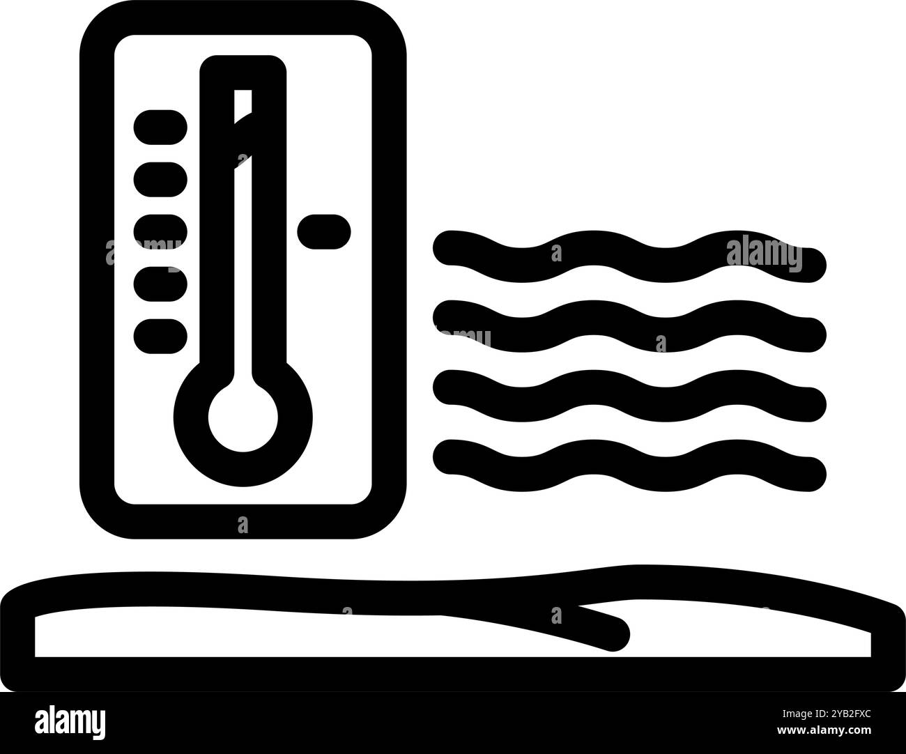 heatwave natural phenomena line icon vector illustration Stock Vector ...