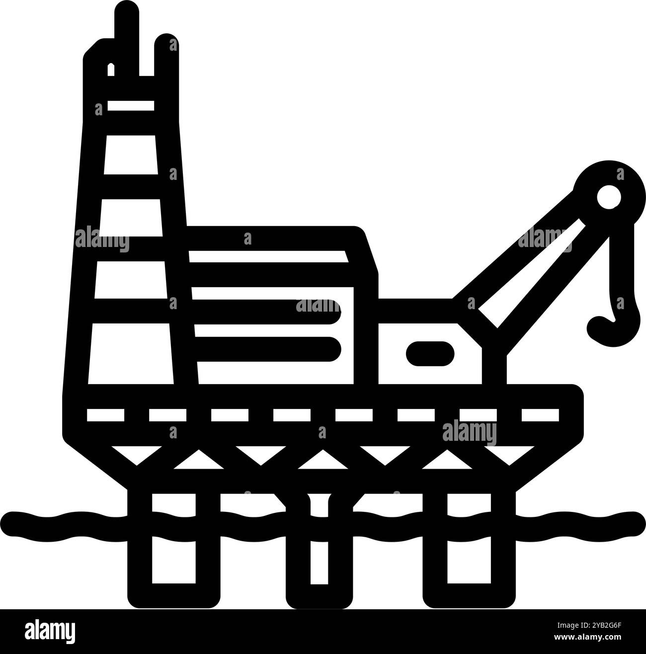 offshore drilling oil industry line icon vector illustration Stock ...