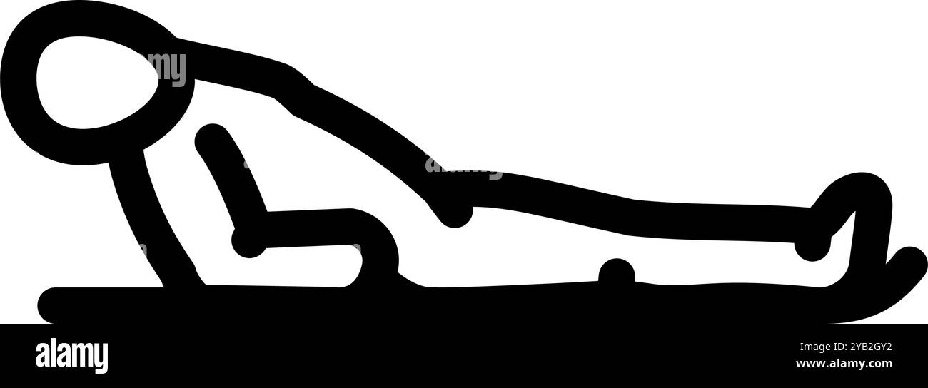 fish pose matsyasana yoga line icon vector illustration Stock Vector ...