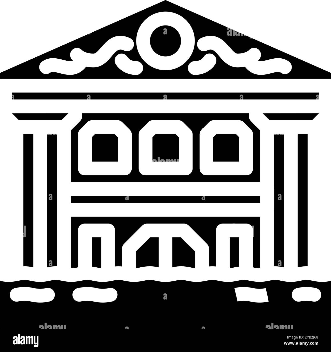 flooded building disaster glyph icon vector illustration Stock Vector ...